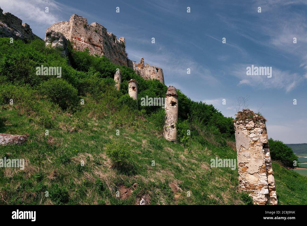 Spis castle, Unesco World Heritage Site. Slovakia landscape with ...