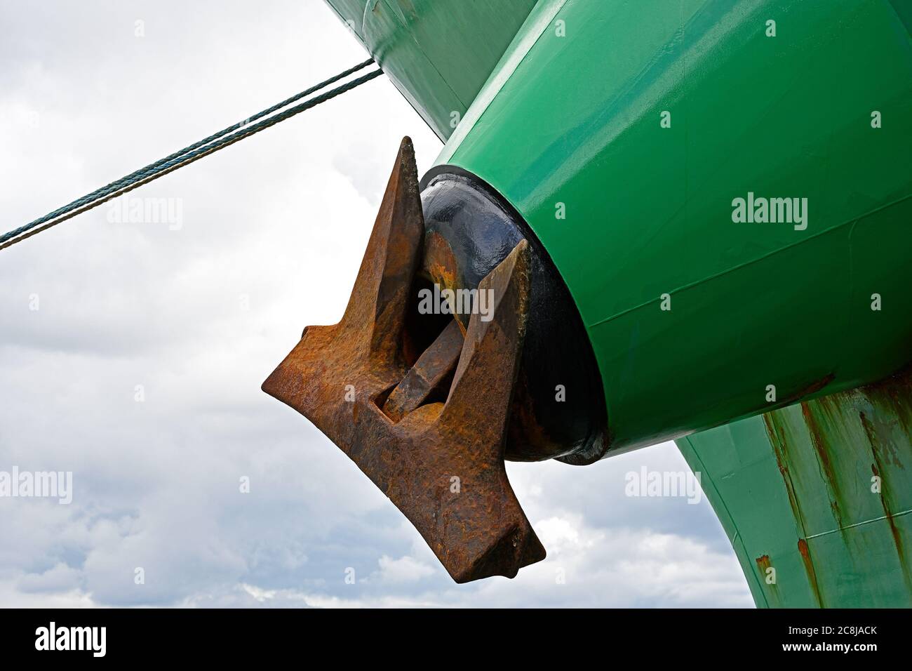 rotterdam, netherlands - 2020.07.16: portside anchor of irish cargo ...