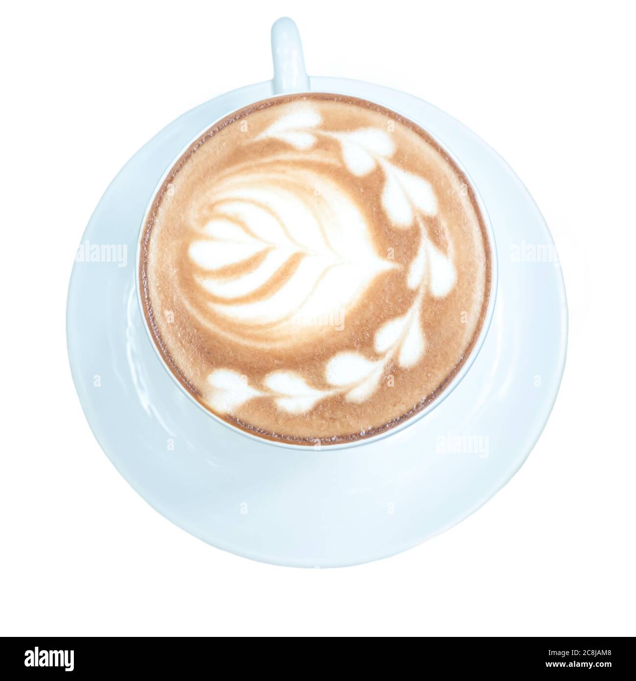 A cup of latte isolated on white background with clipping path Stock ...