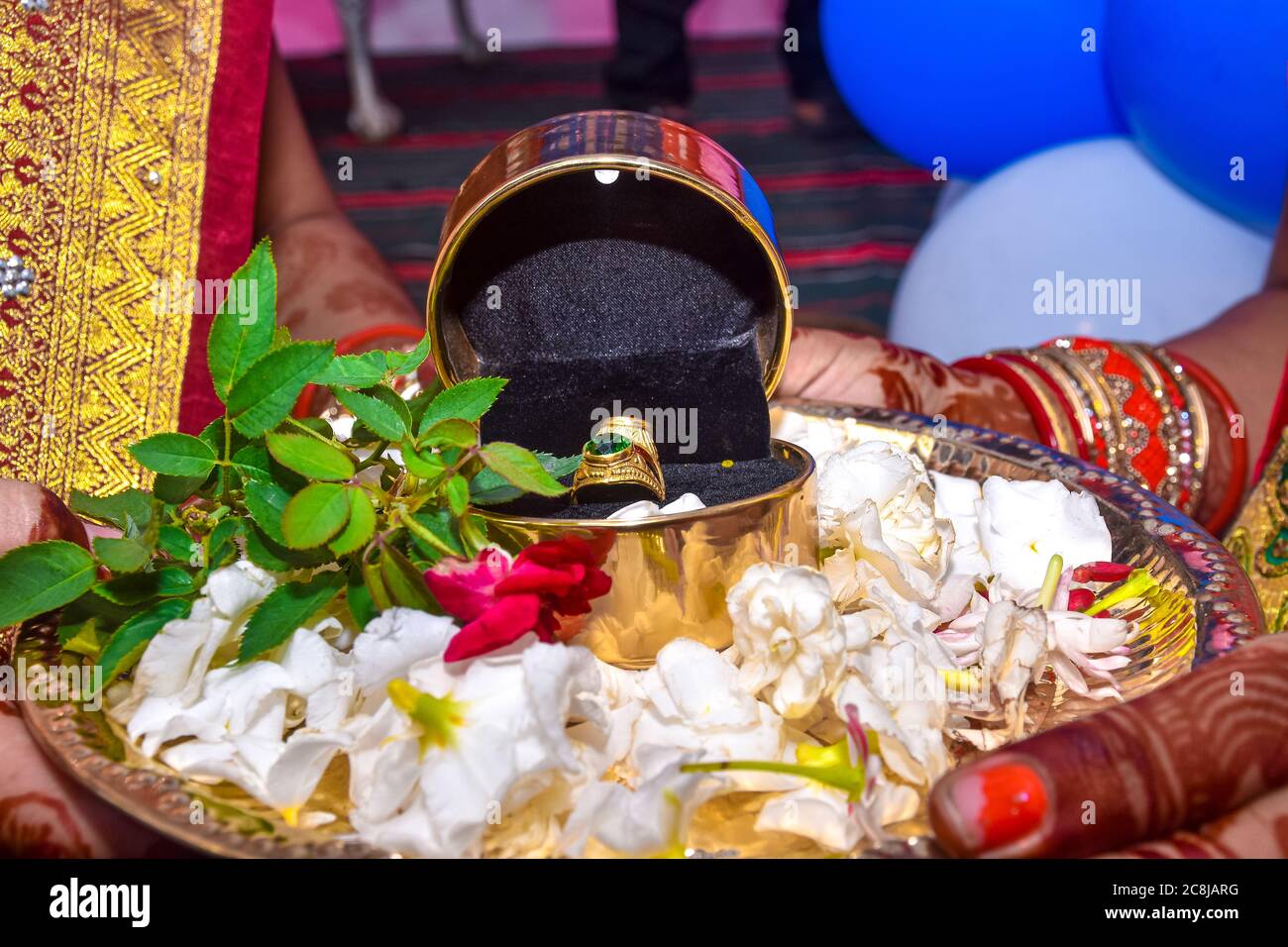 Indian hindu engagement ring ceremony hi-res stock photography and ...