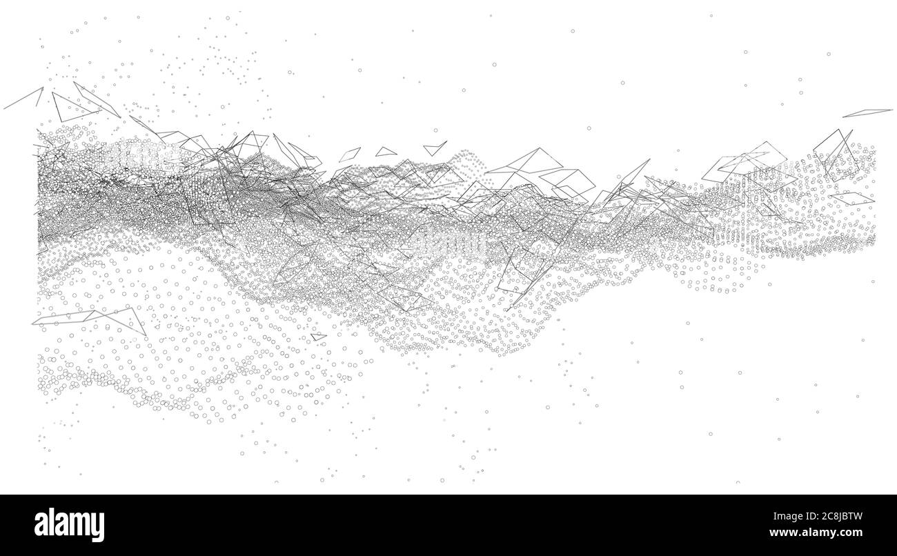 Plexus mesh geometric background dots Black and White Stock Photos ...