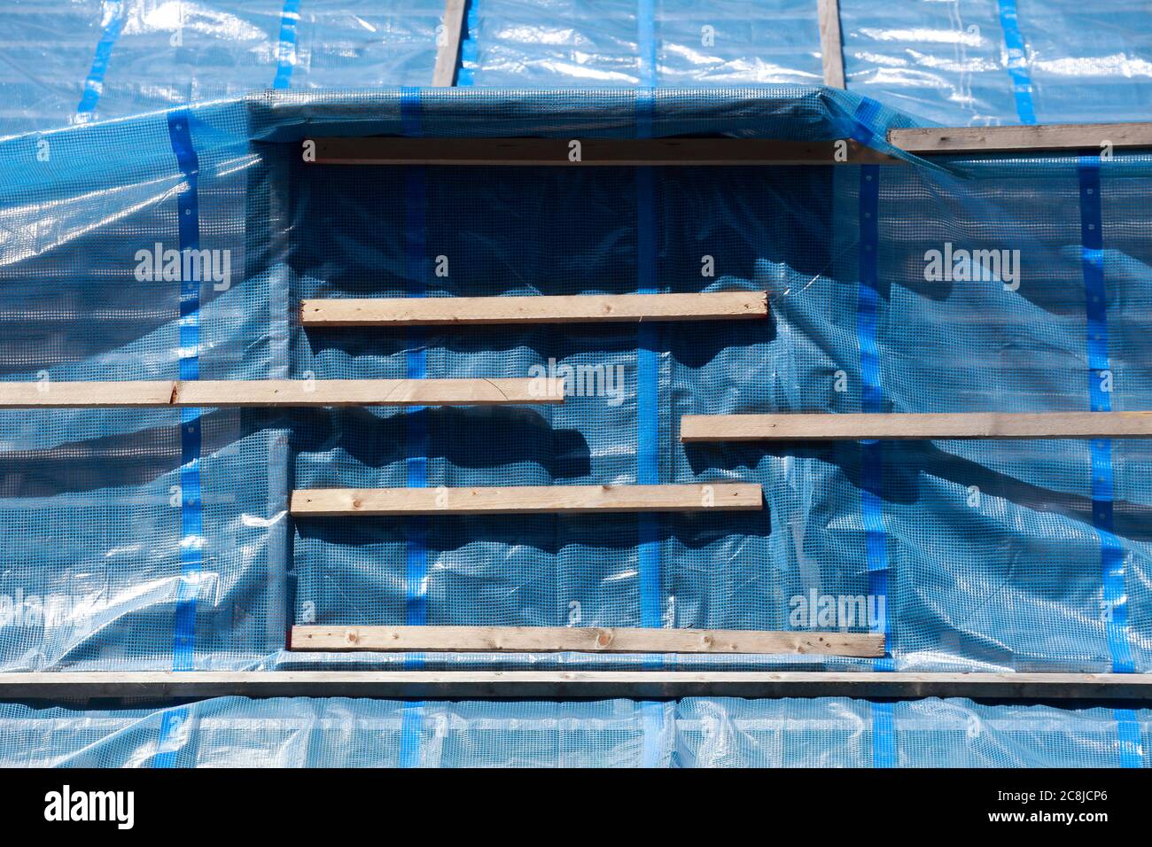 Roof windows, Building site, Roof, Roof renovation, Blue cover Stock ...