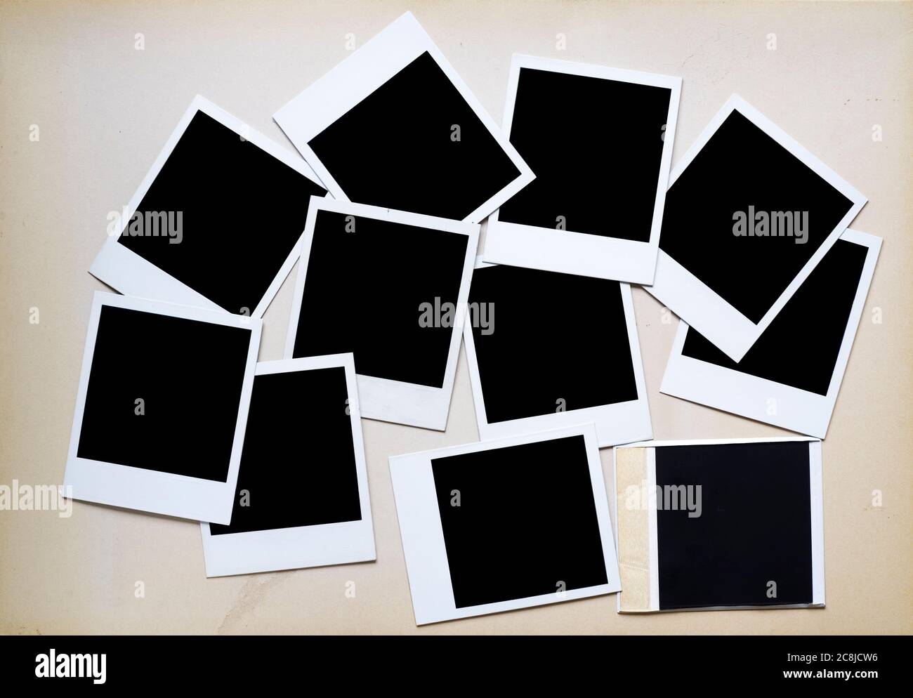 Empty vintage photograph prints,empty picture frames, grungy and old ...