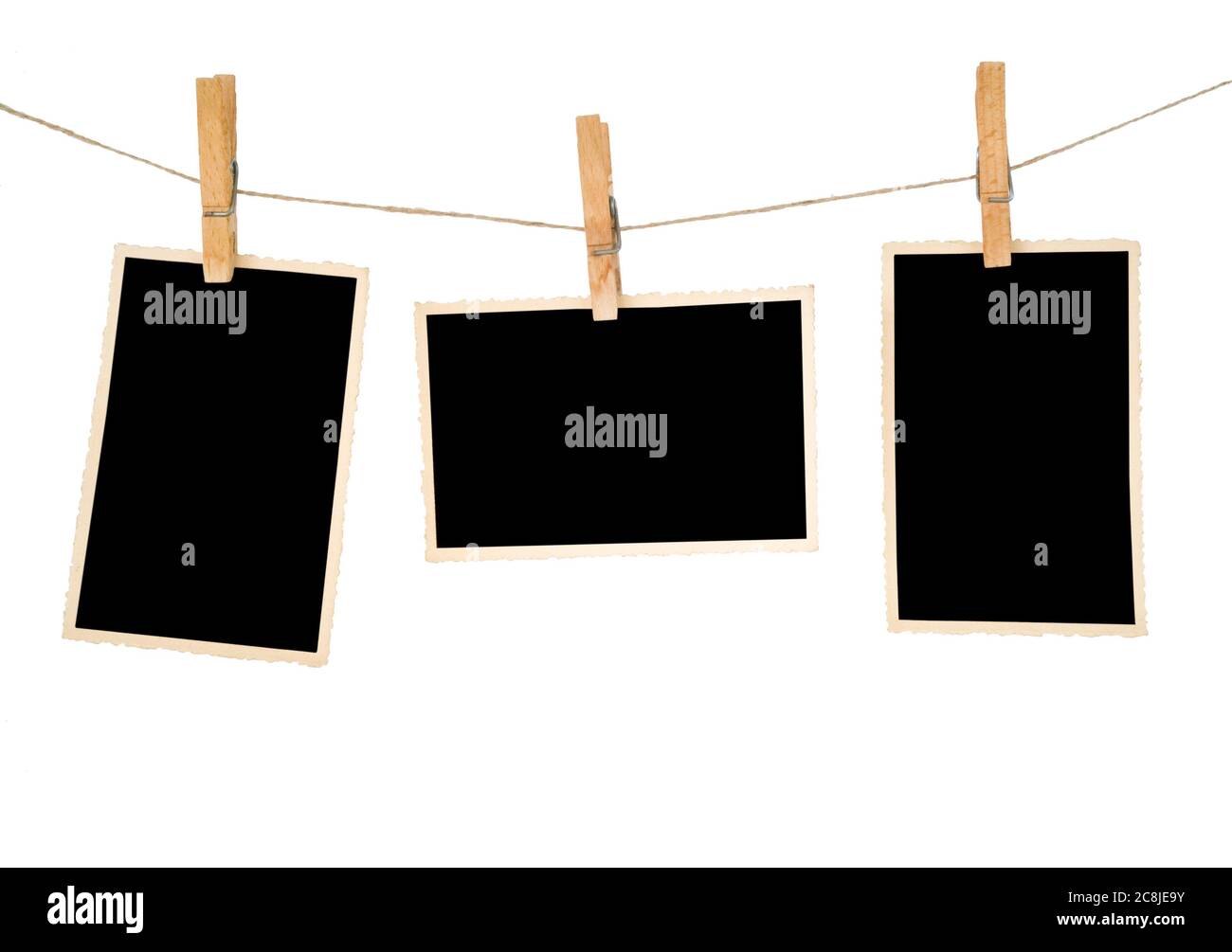 Empty vintage photograph prints,empty picture frames, grungy and old ...