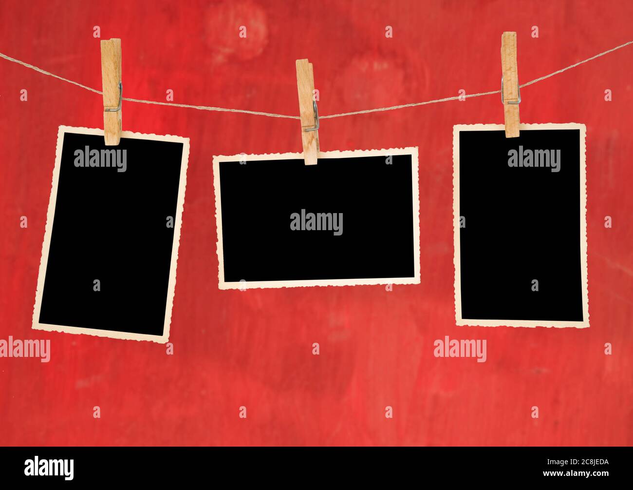 Empty vintage photograph prints,empty picture frames, grungy and old ...