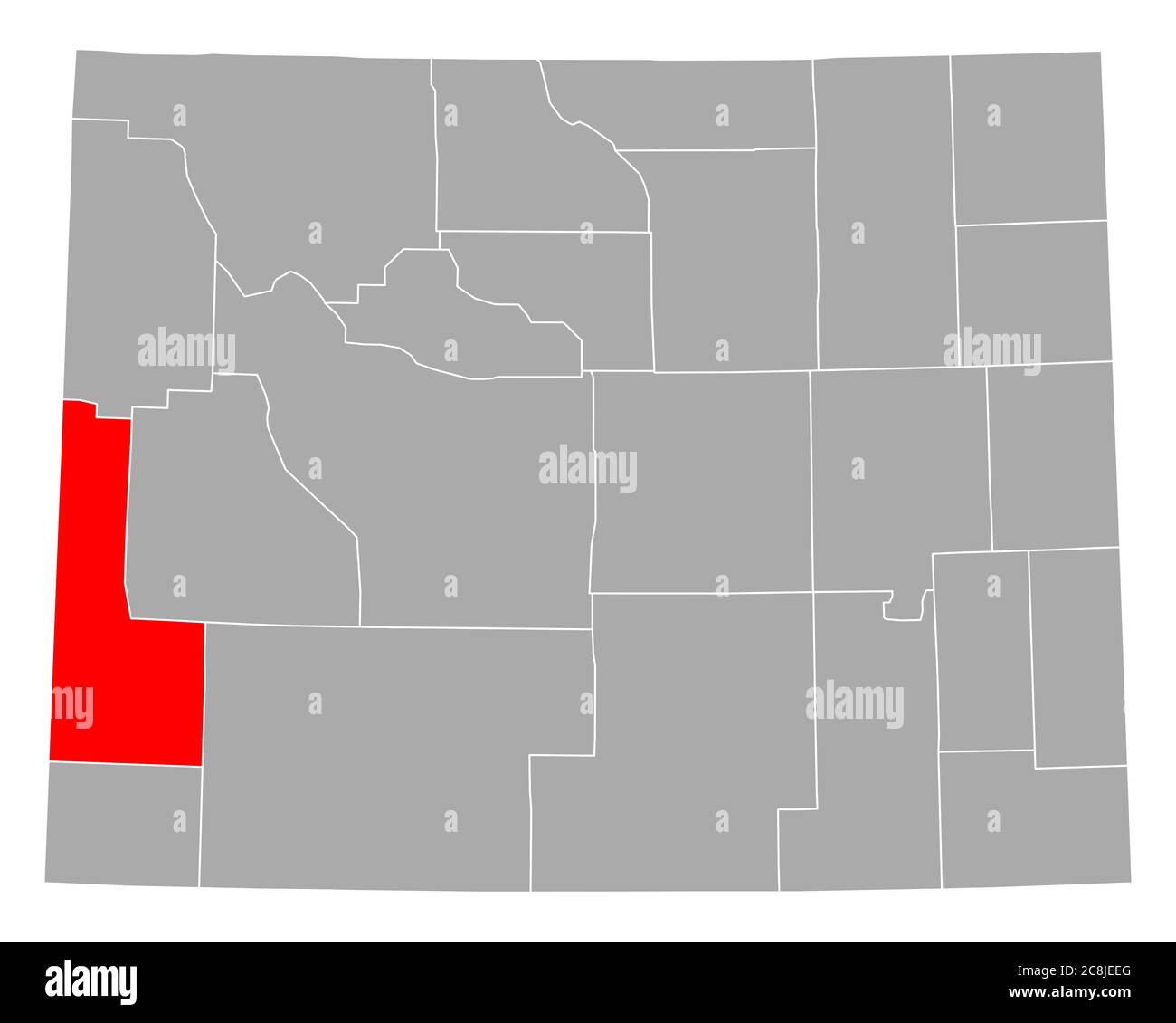 Map of Lincoln in Wyoming Stock Photo - Alamy