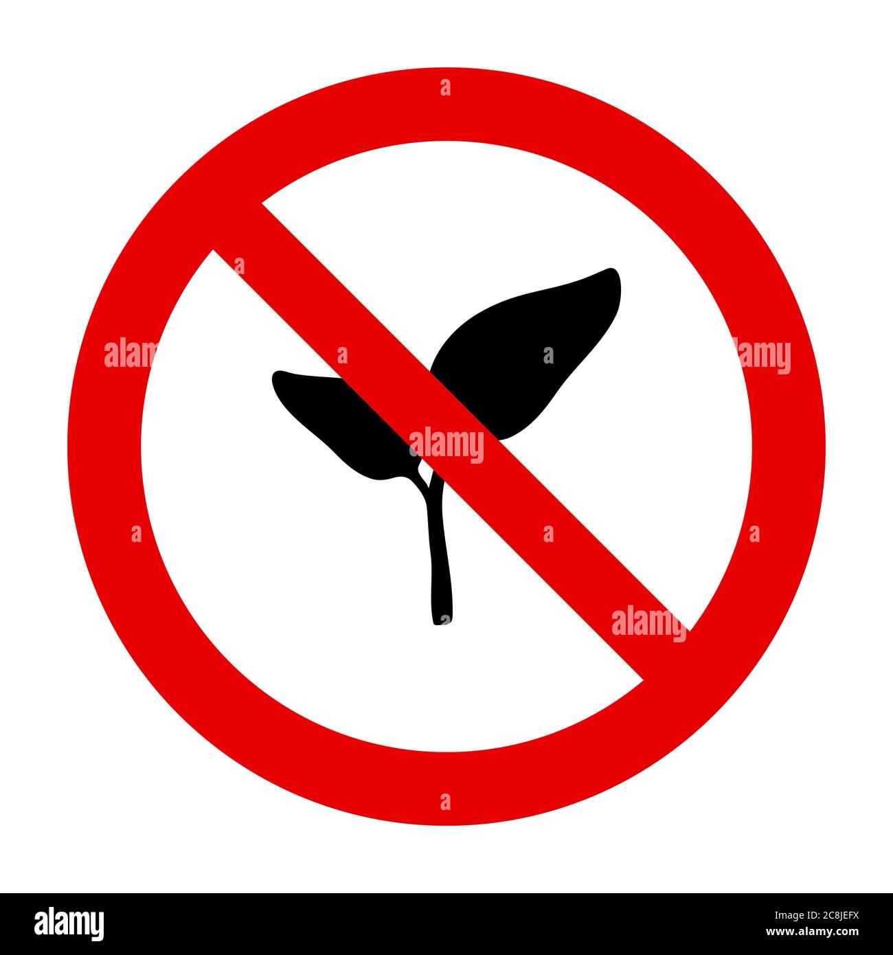 Plant and prohibition sign Stock Photo - Alamy