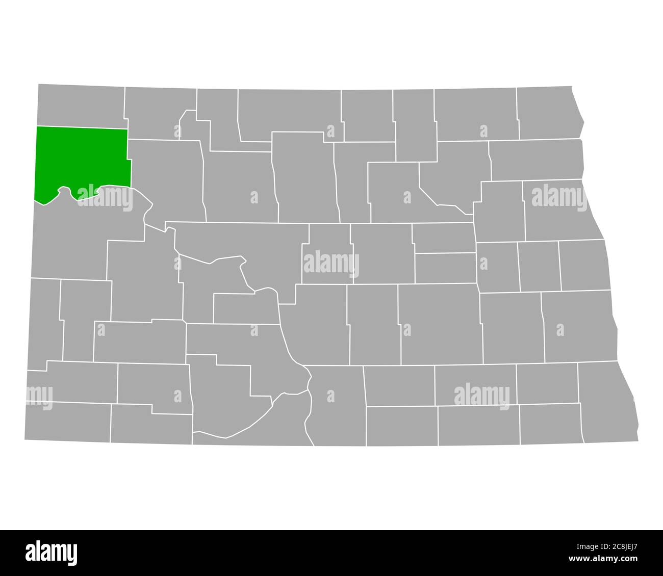 Williams county map hi-res stock photography and images - Alamy