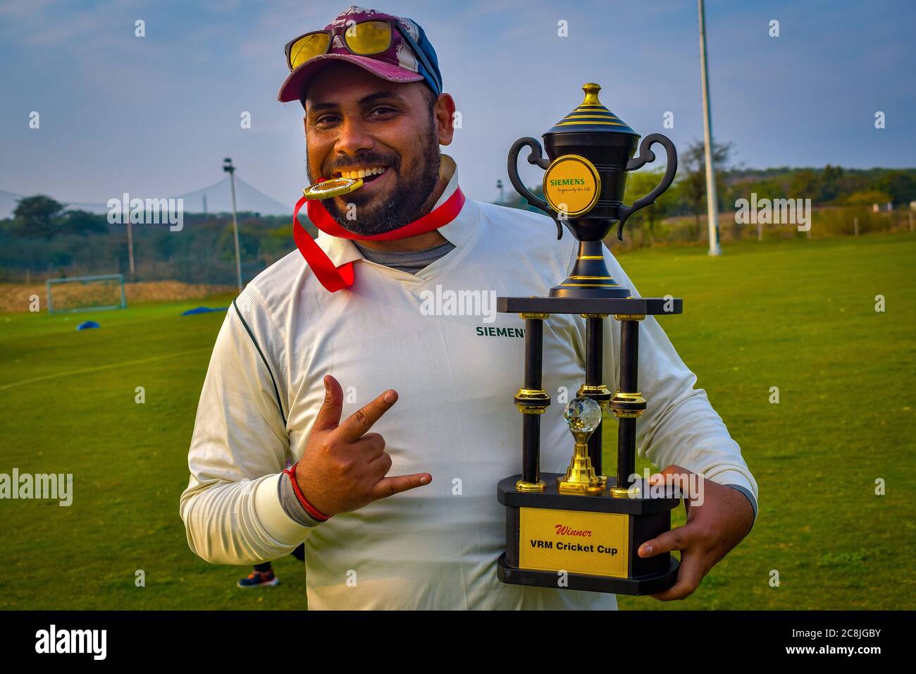 New Delhi India – March 3 2020 : Full length of cricketer playing on ...