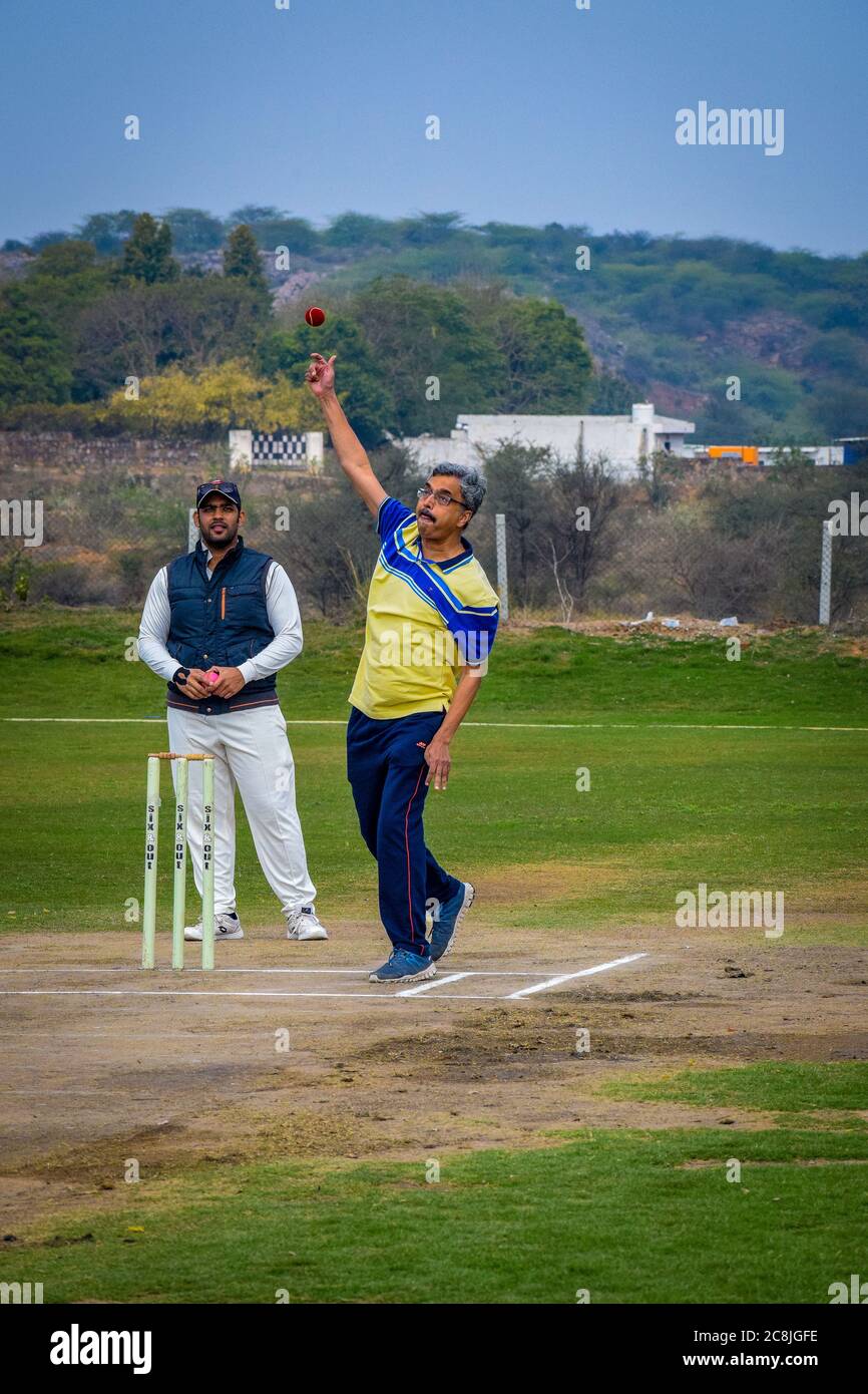 New Delhi India – March 3 2020 : Full length of cricketer playing on ...