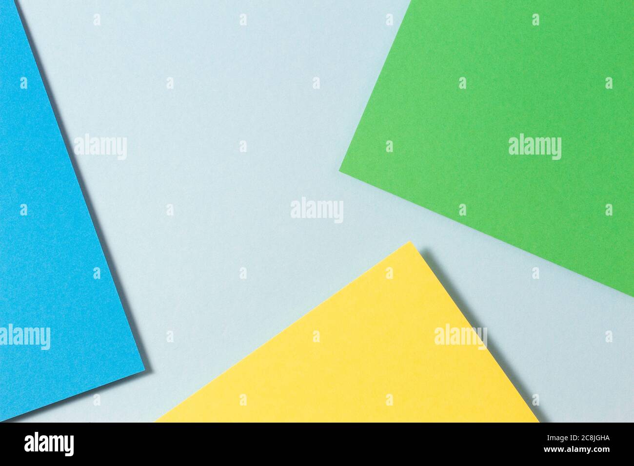 Abstract color papers geometry flat lay composition background with ...