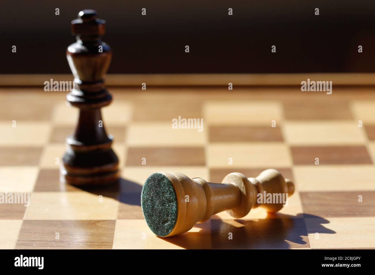 Chess board and pieces, strategy game. It is played on a board of 64 ...