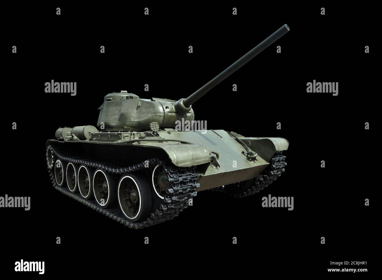Soviet medium tank T-44. Isolate on a black background Stock Photo - Alamy