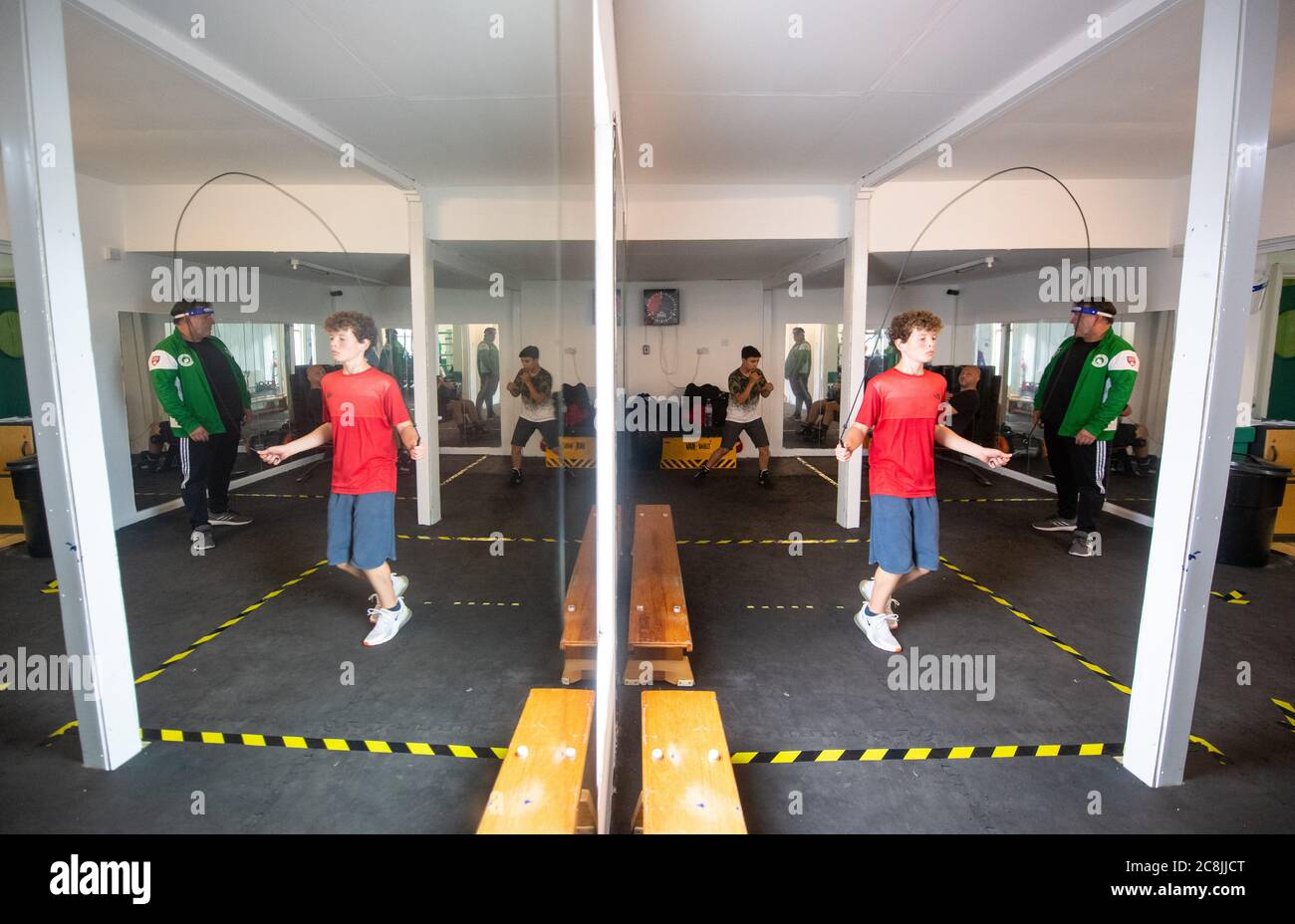 Jack Billings trains at Bodyshots boxing gym, in Dartford, London, as ...