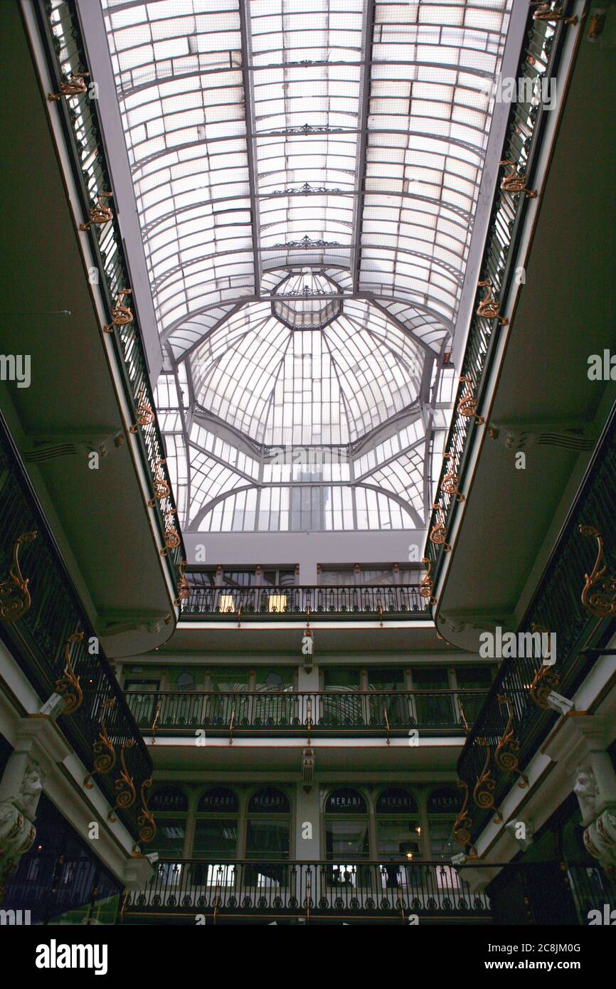 The interior of Barton Arcade, showing the elaborate Victorian glass ...