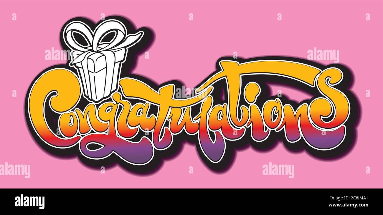 Congratulations - Typography, Lettering, Handwritten for greeting ...