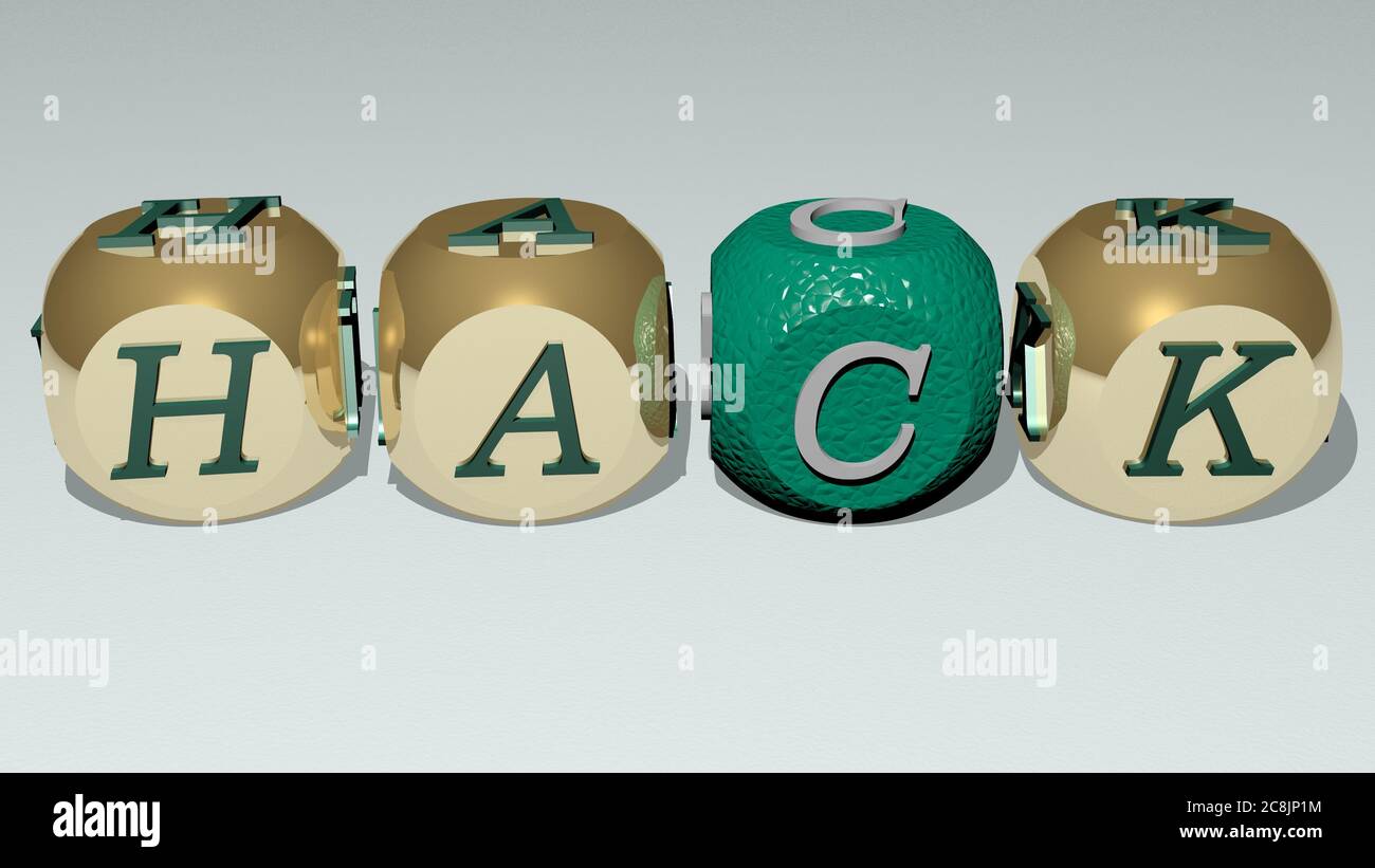 HACK combined by dice letters and color crossing for the related ...