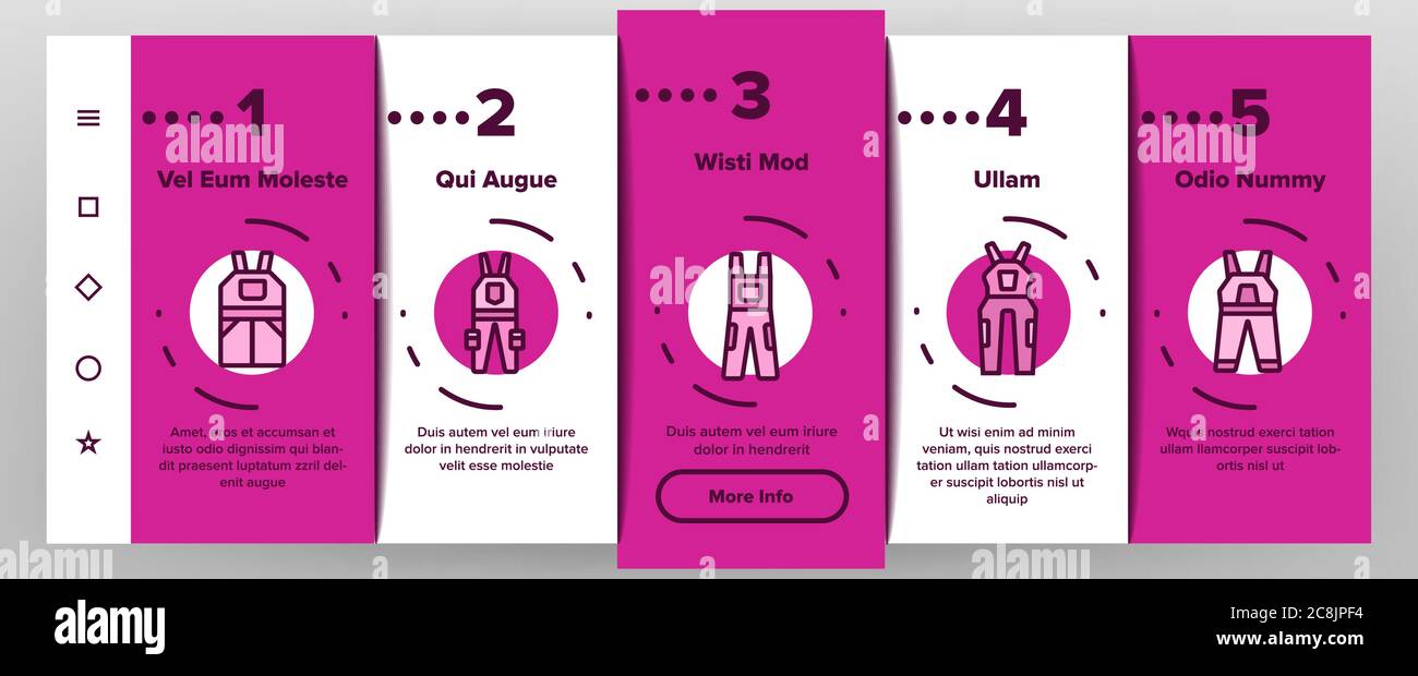 Overalls Worker Protect Clothes Icons Set Vector Stock Vector Image ...