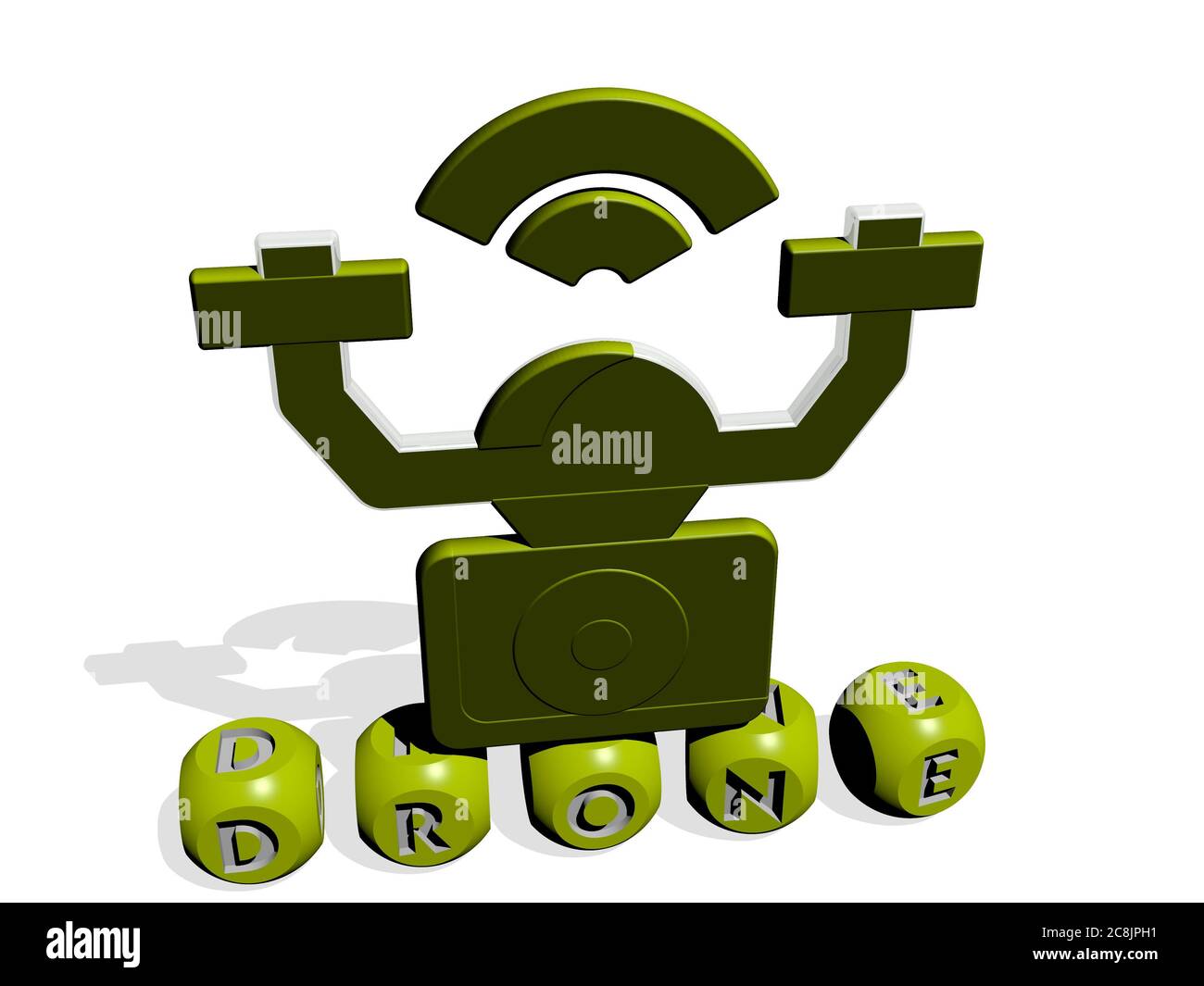 3D graphical image of drone vertically along with text built by ...