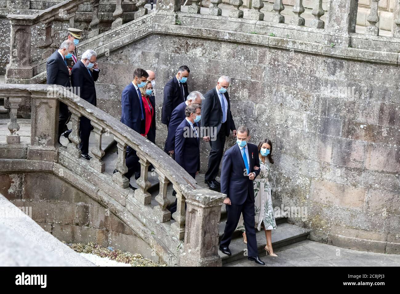 Visita de los Reyes de España en la pandemia Stock Photo - Alamy