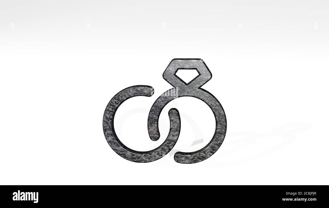 ENGAGEMENT COUPLE casting shadow from a perspective. A thick sculpture ...