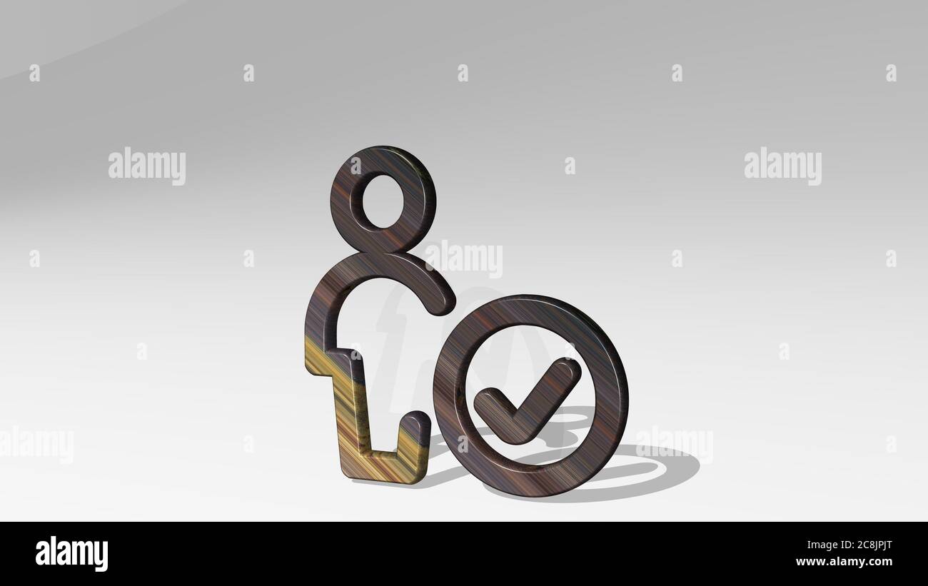 SINGLE NEUTRAL ACTIONS CHECK made by 3D illustration of a shiny ...