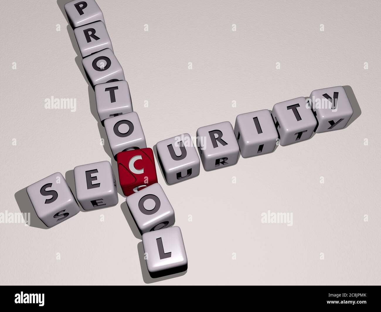 crosswords of SECURITY PROTOCOL arranged by cubic letters on a mirror ...