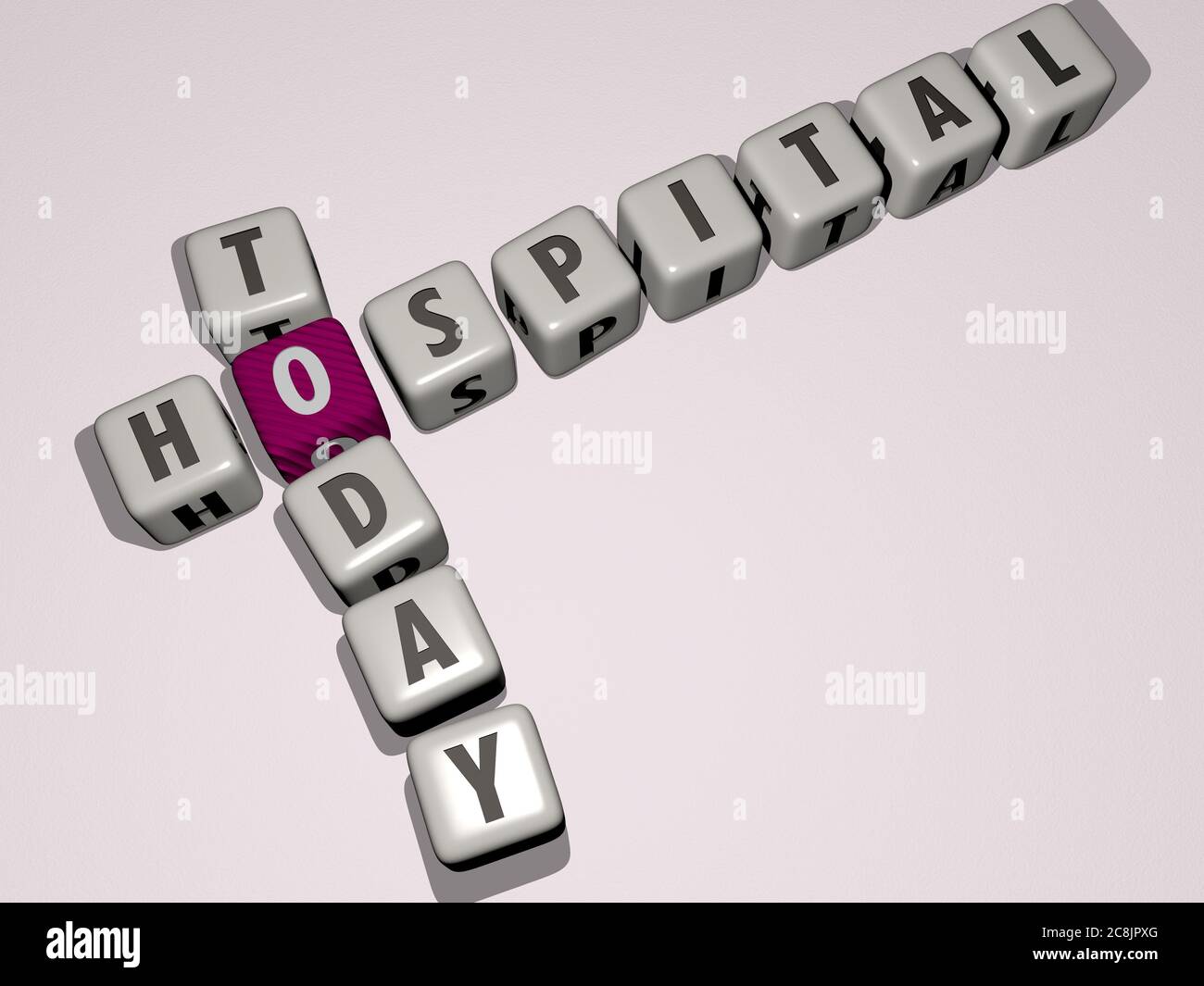 HOSPITAL TODAY combined by dice letters and color crossing for the ...