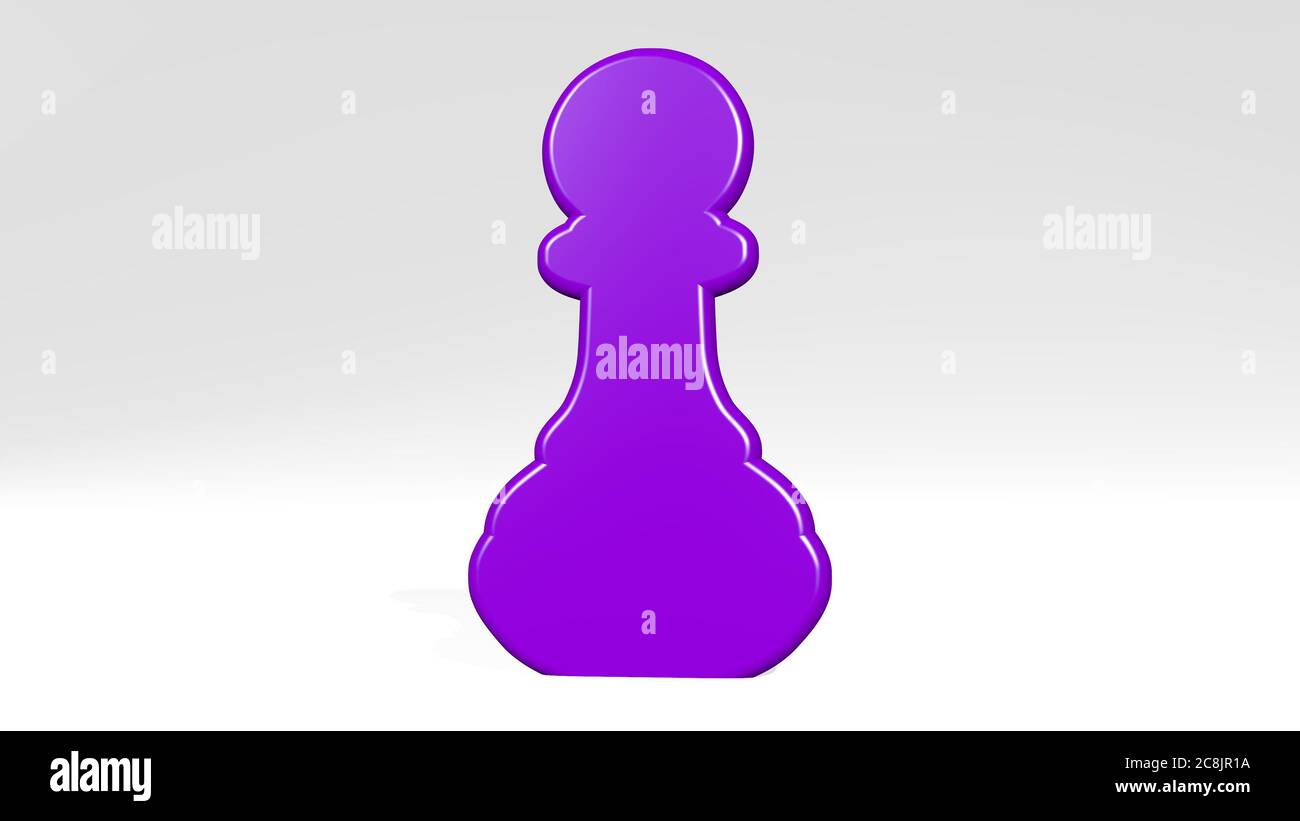 chess soldier from a perspective with the shadow. A thick sculpture ...