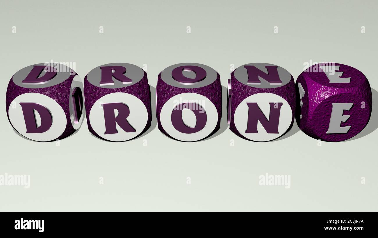 DRONE combined by dice letters and color crossing for the related ...
