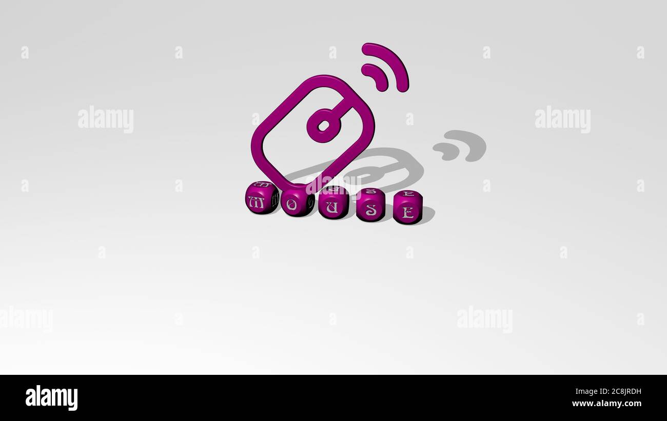 3D graphical image of mouse vertically along with text built by ...
