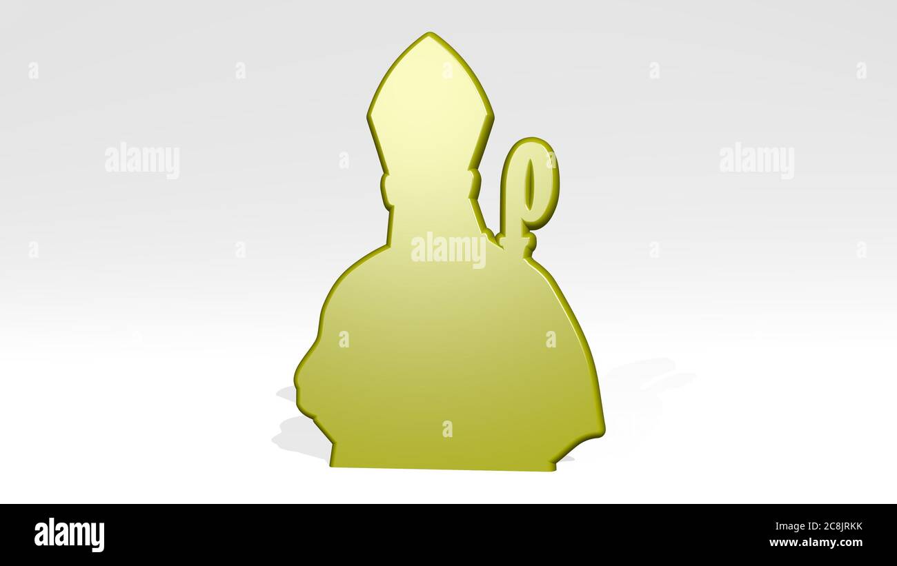 Christian cardinal made by 3D illustration of a shiny metallic ...