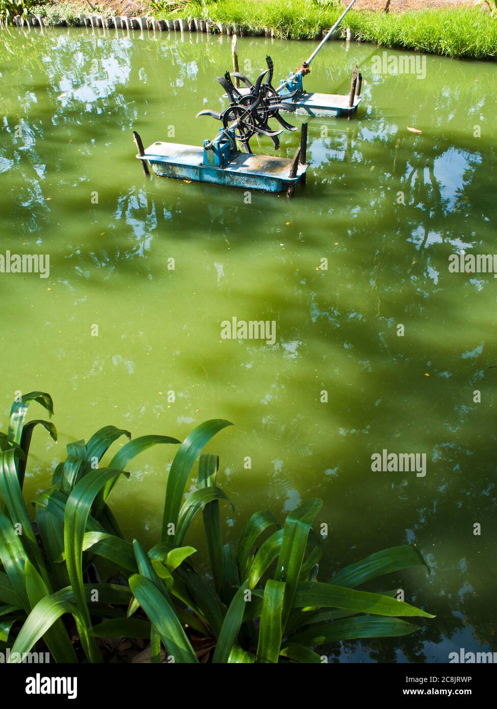 Floating water aeration turbine Stock Photo - Alamy