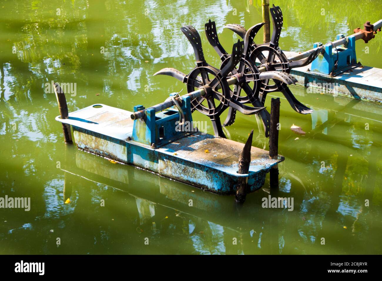 Floating water aeration turbine Stock Photo - Alamy