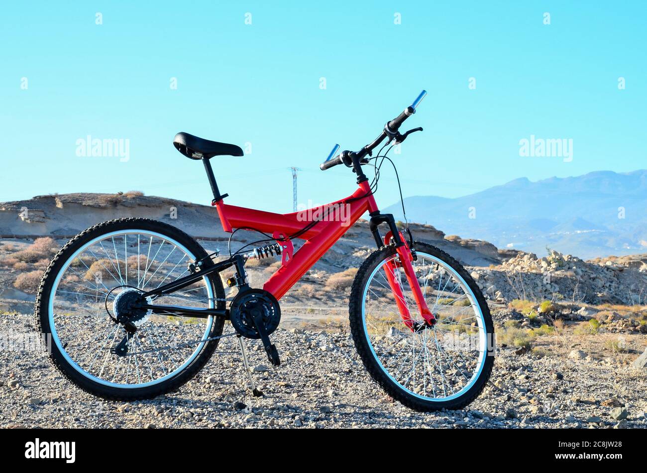 Modern Red Full Suspension Mountain Bike MTB Bicycle Stock Photo - Alamy
