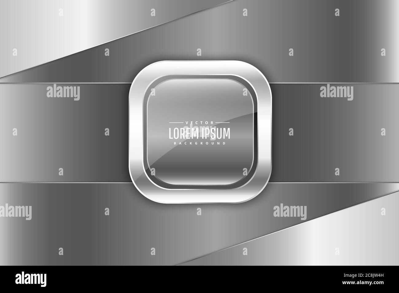 Metallic background.Gray and silver with rectangle shape button.Elegant ...