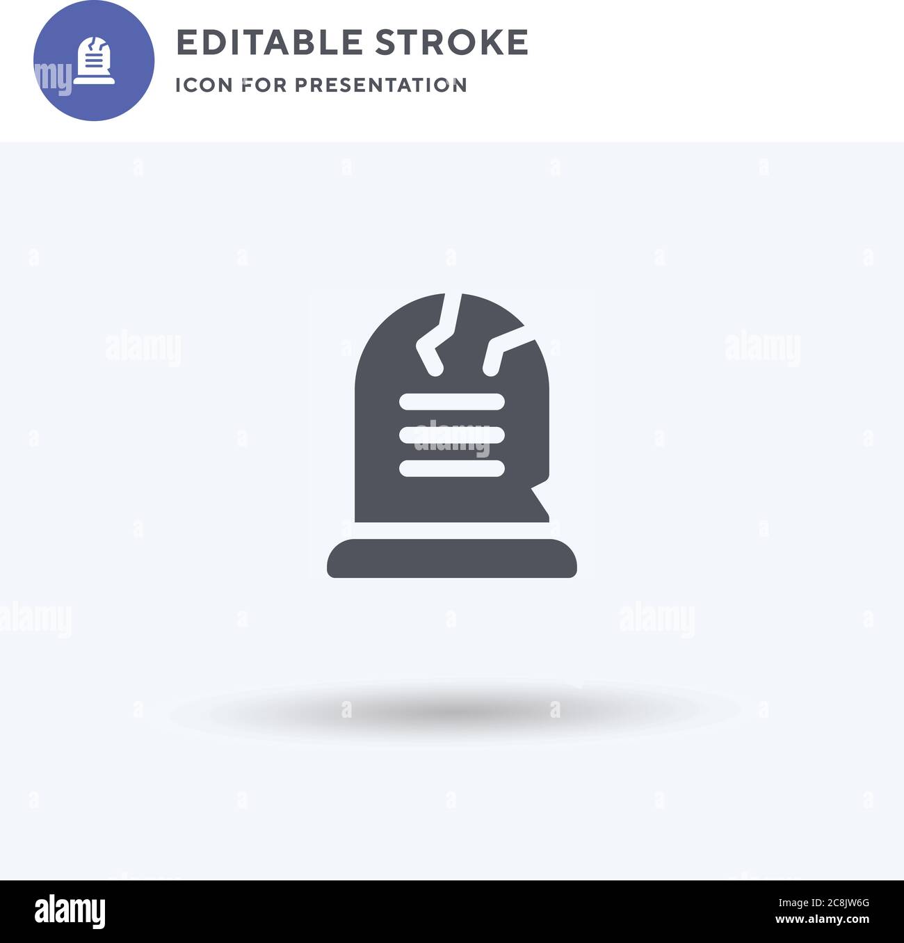 Tomb icon vector, filled flat sign, solid pictogram isolated on white ...