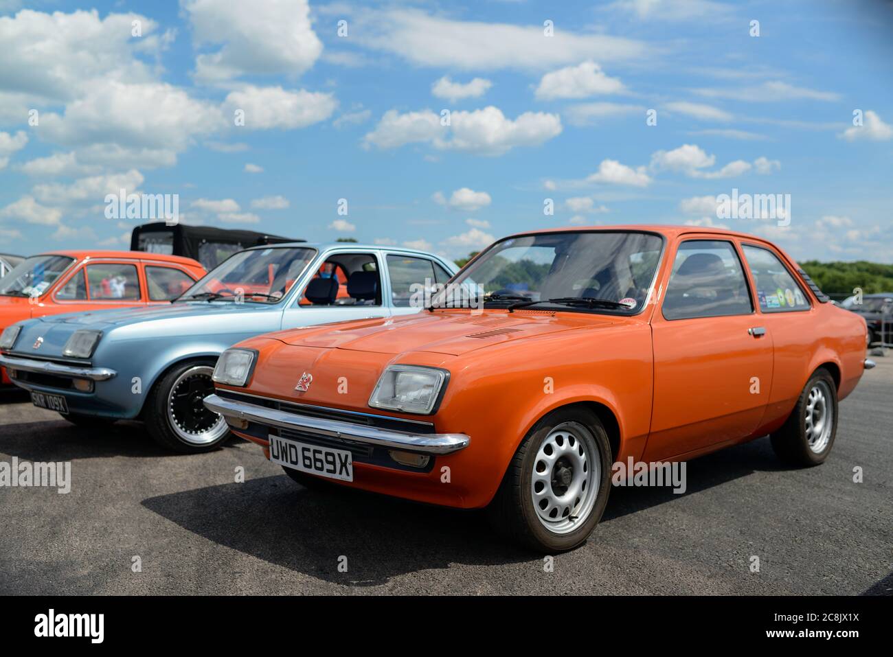 Vauxhall Chavettes parked in an owners' club line up on a Summer day at ...