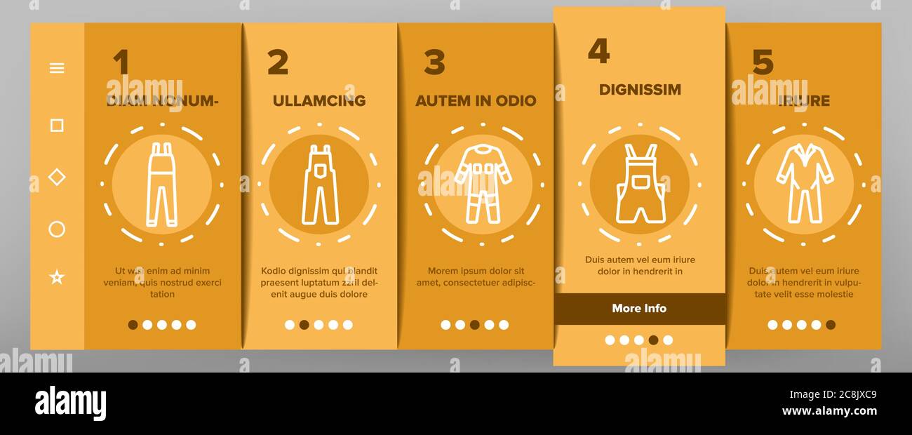 Overalls Worker Protect Clothes Icons Set Vector Stock Vector Image ...