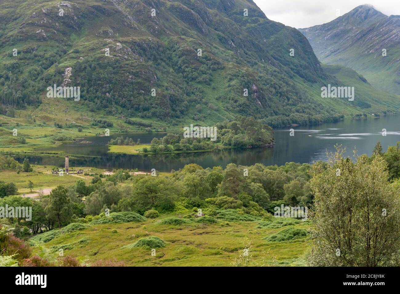 GLENFINNAN MONUMENT LOCHABER SCOTLAND AND A VIEW OF LOCH SHIEL FROM A ...