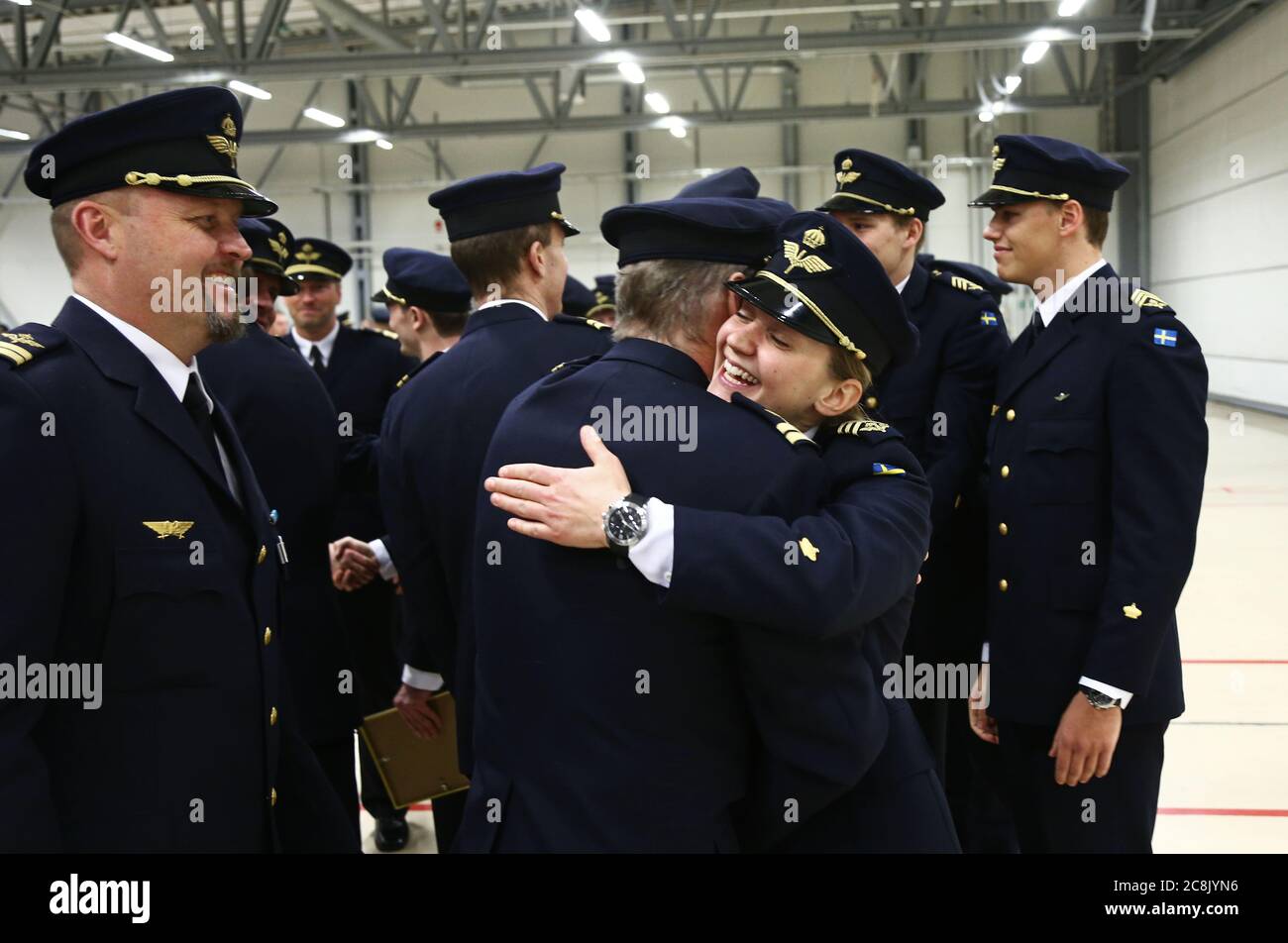 Malmslätt, Sweden 2017-01-26Graduation ceremony, Swedish Air Force, at ...