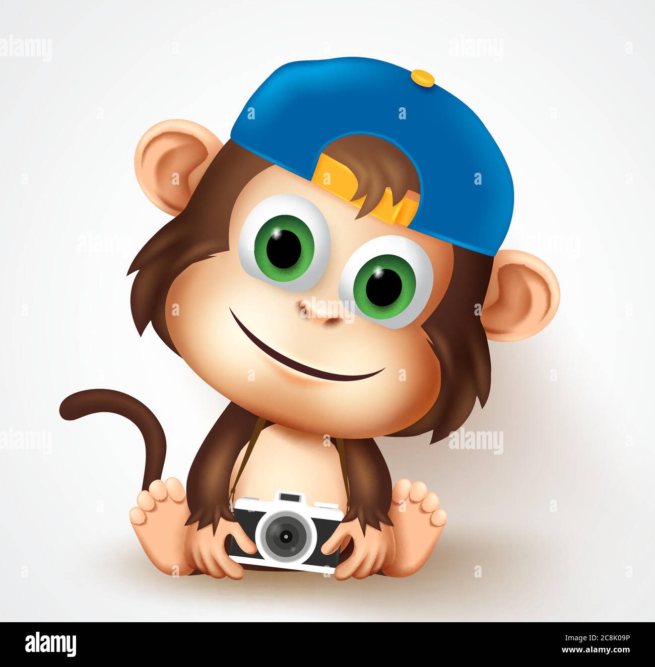 Cool monkey animal character vector design. Cute little monkey ...