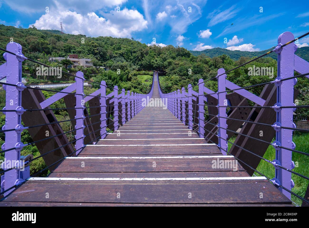 The famous Baishihu Suspension Bridge, Neihu district, Taiwan Stock ...