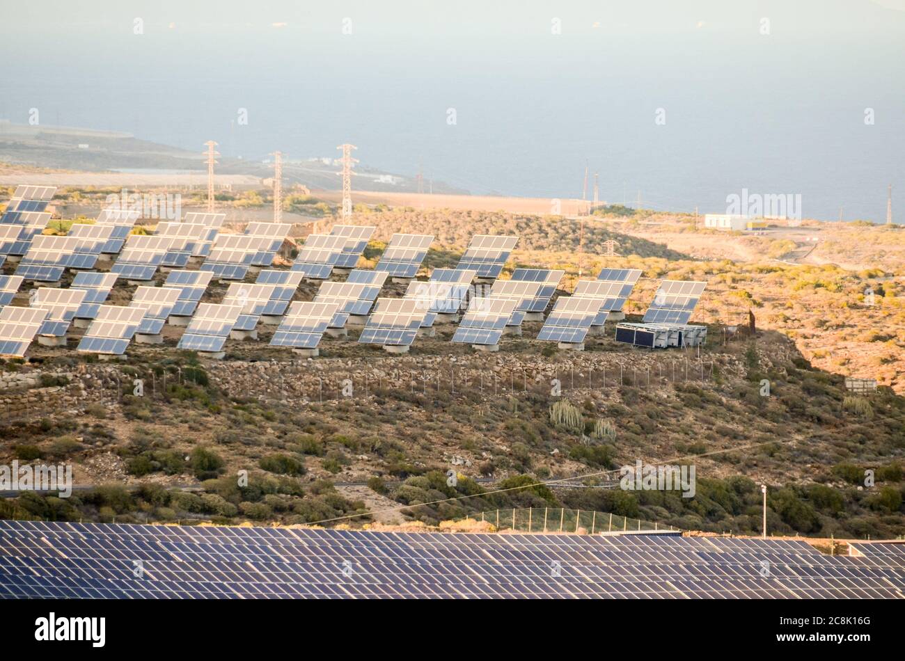 Renewable Energy Concept Solar Panels Field at Sunset Stock Photo - Alamy