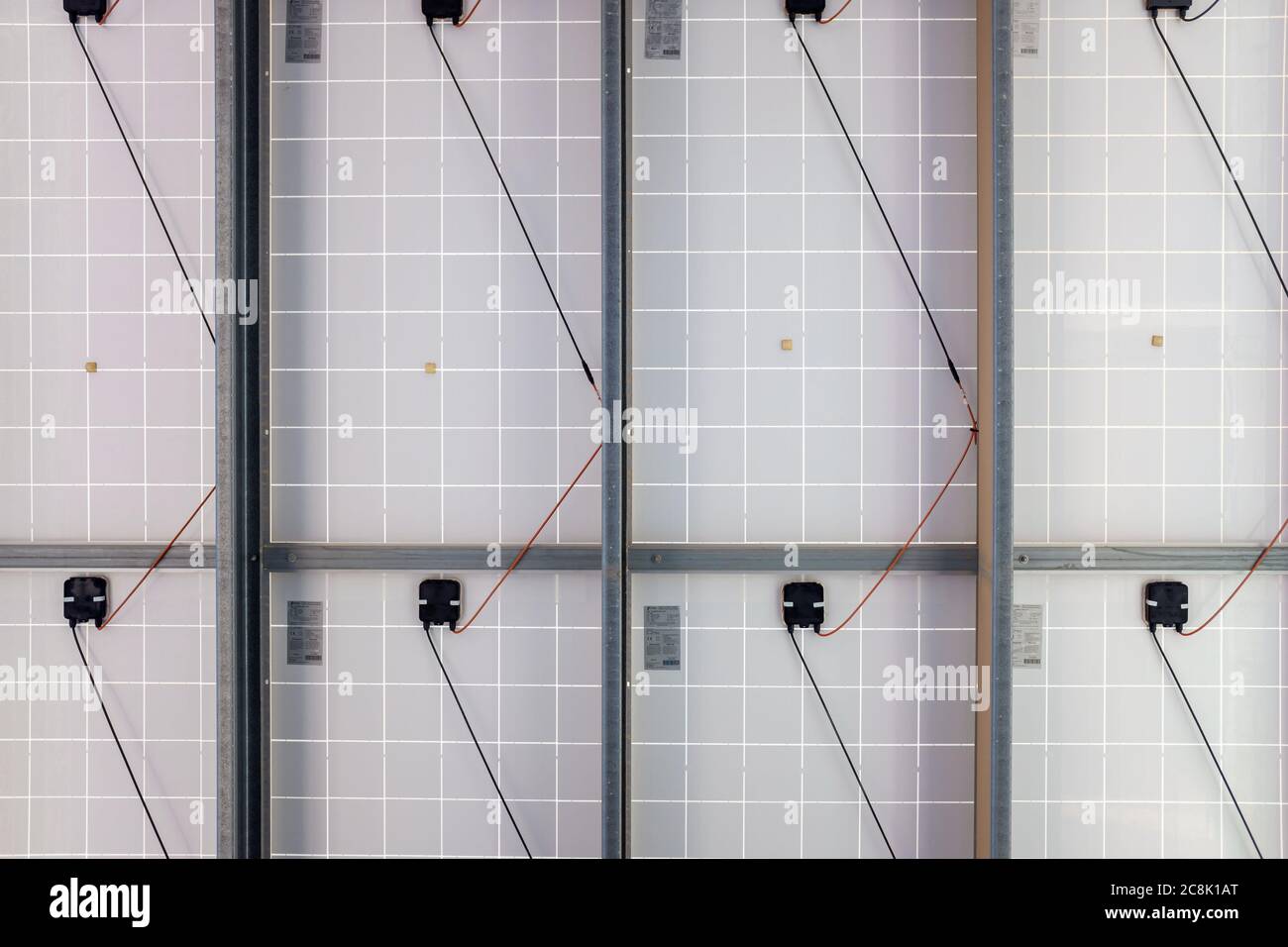 Detail of the back of a solar panel installation Stock Photo - Alamy