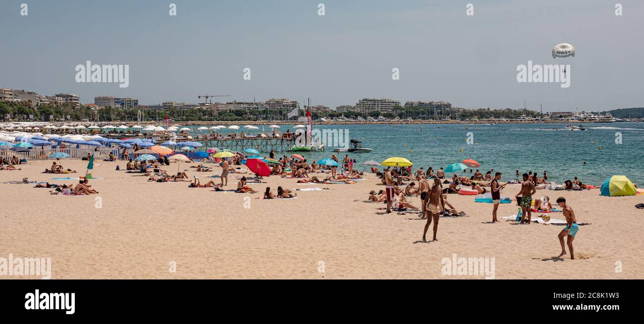 The famous beach of Cannes at the Croisette in summer - CITY OF CANNES ...