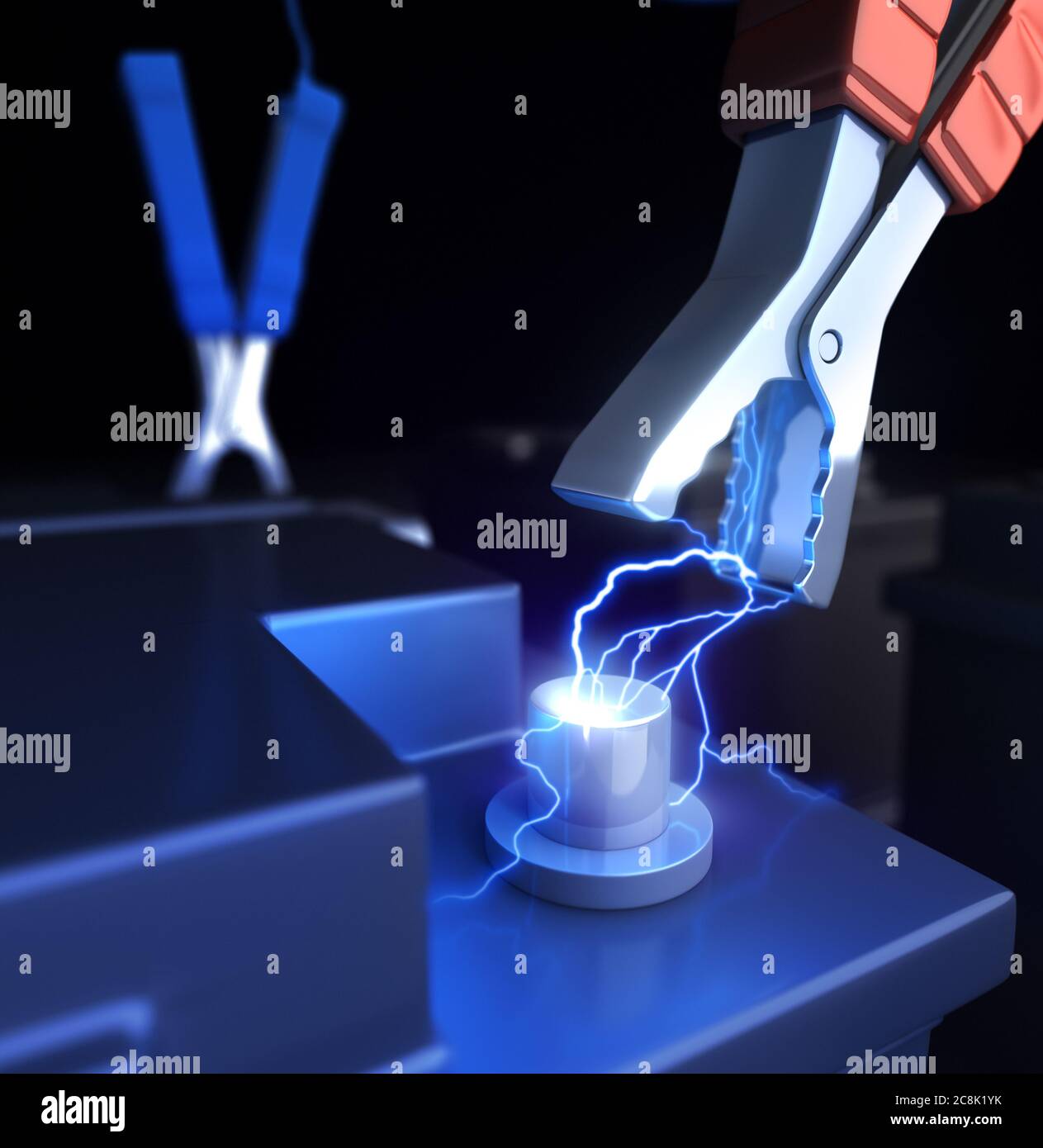 Battery and Electricity - 3D Rendering Stock Photo - Alamy