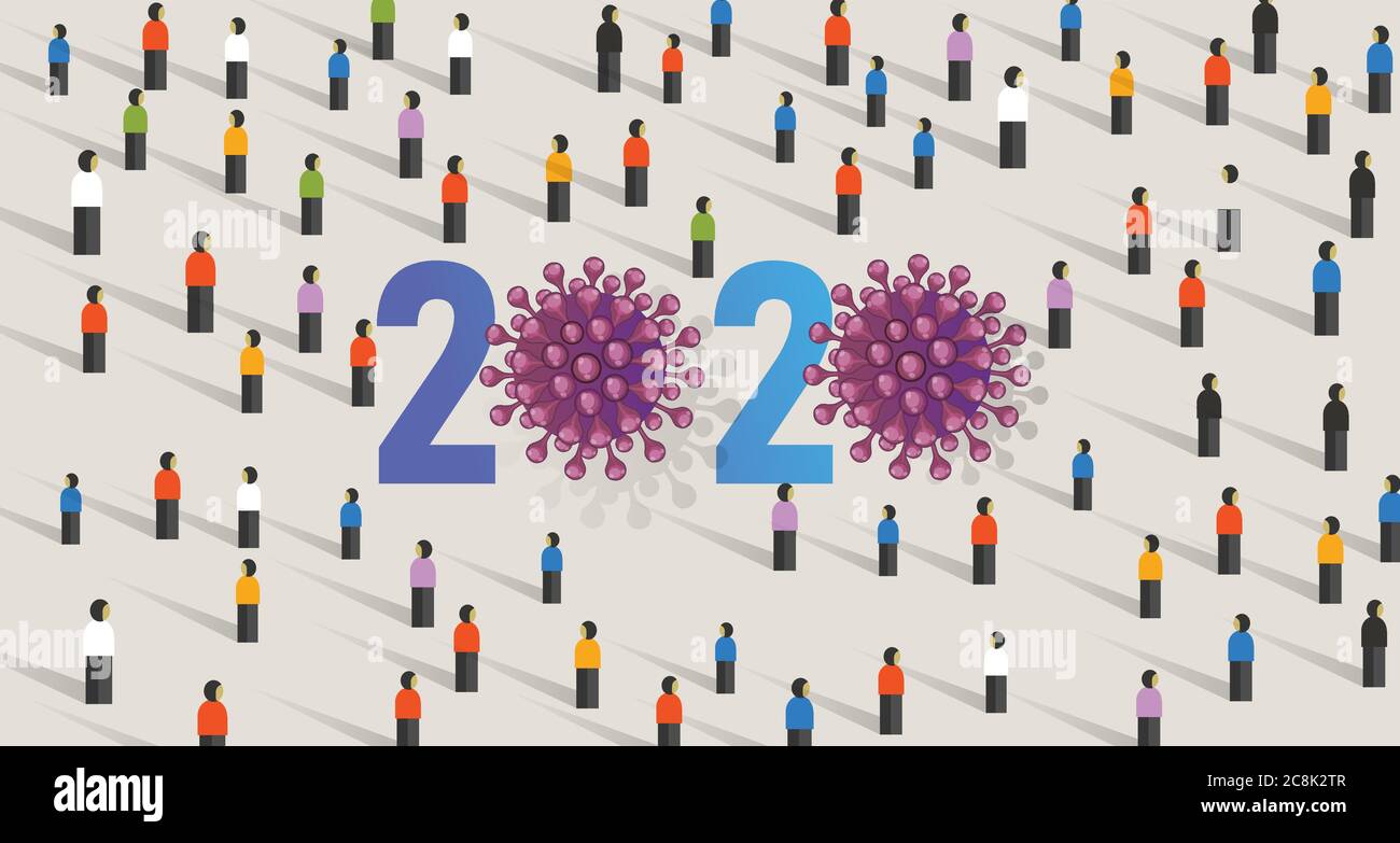 2020 corona virus problem year attention by crowd people audience ...