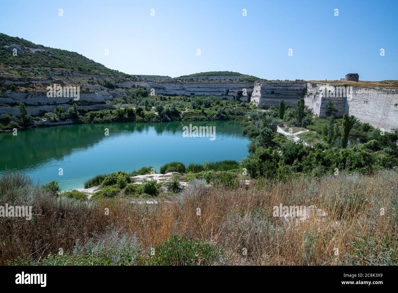 The Inkerman limestone quarry. The historic site in Crimea Stock Photo ...