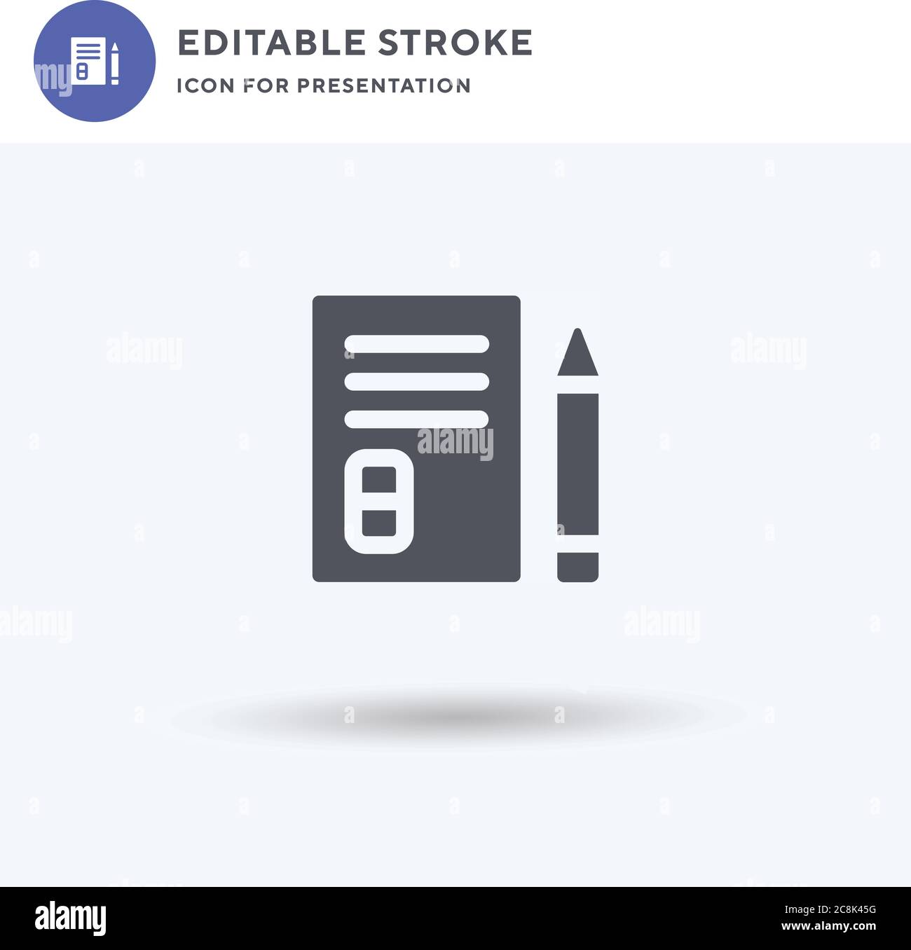 Homework icon vector, filled flat sign, solid pictogram isolated on ...